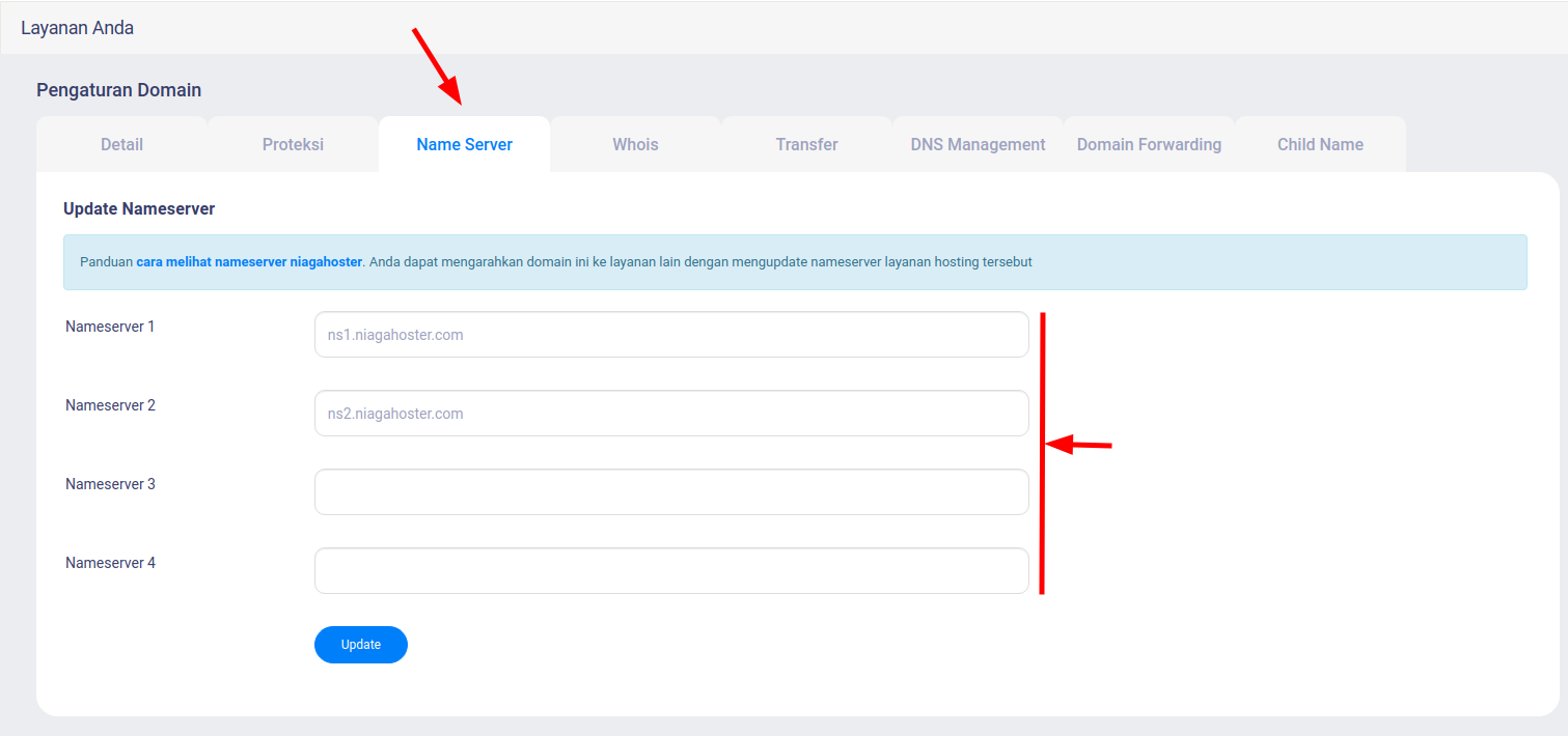 Merubah Nameserver Domain Di Niagahoster - Kaksurya